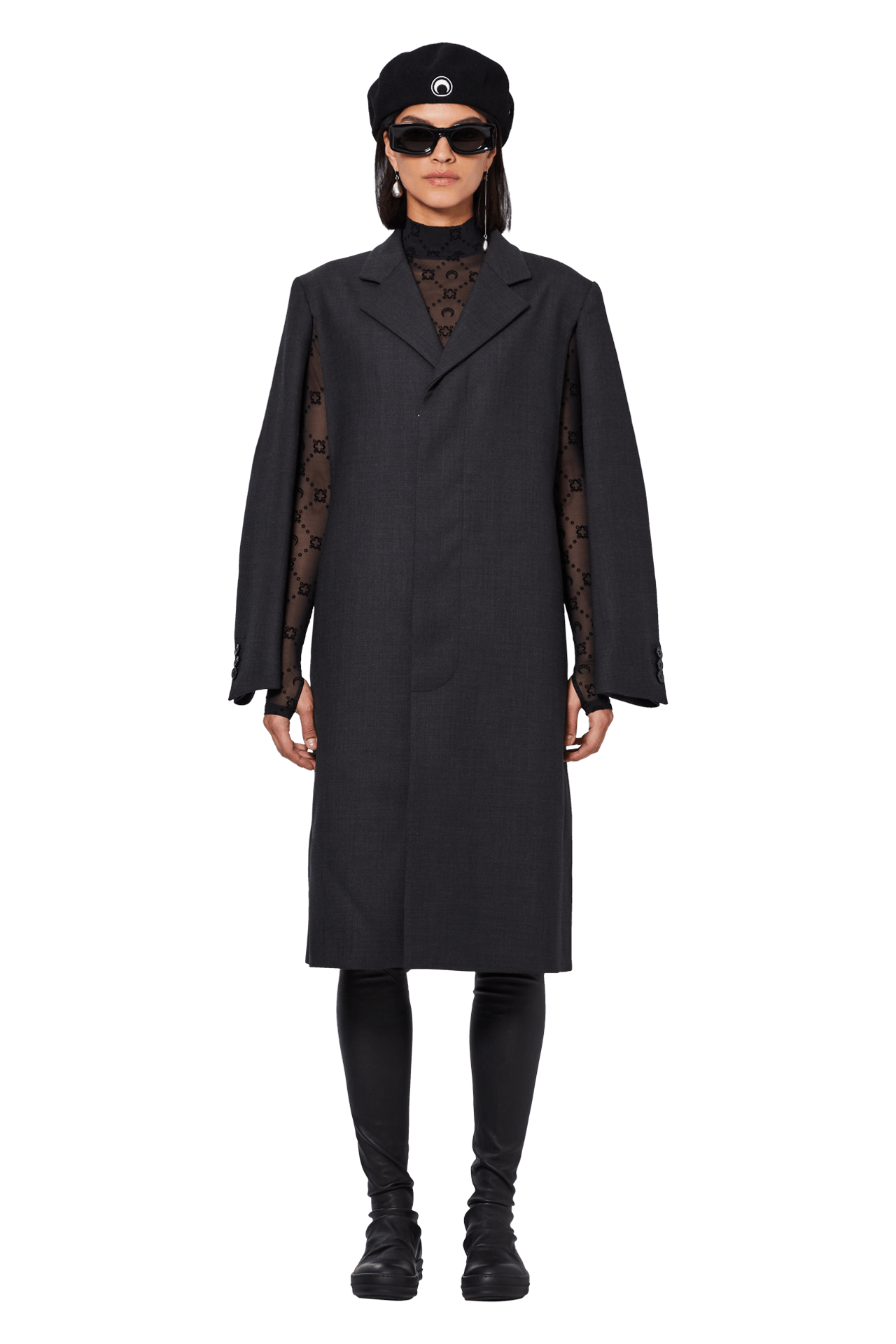 Buy Marine Serre Moonogram Flocked Mesh Top Black Uw033fw22w Jerpa061 00 Goat