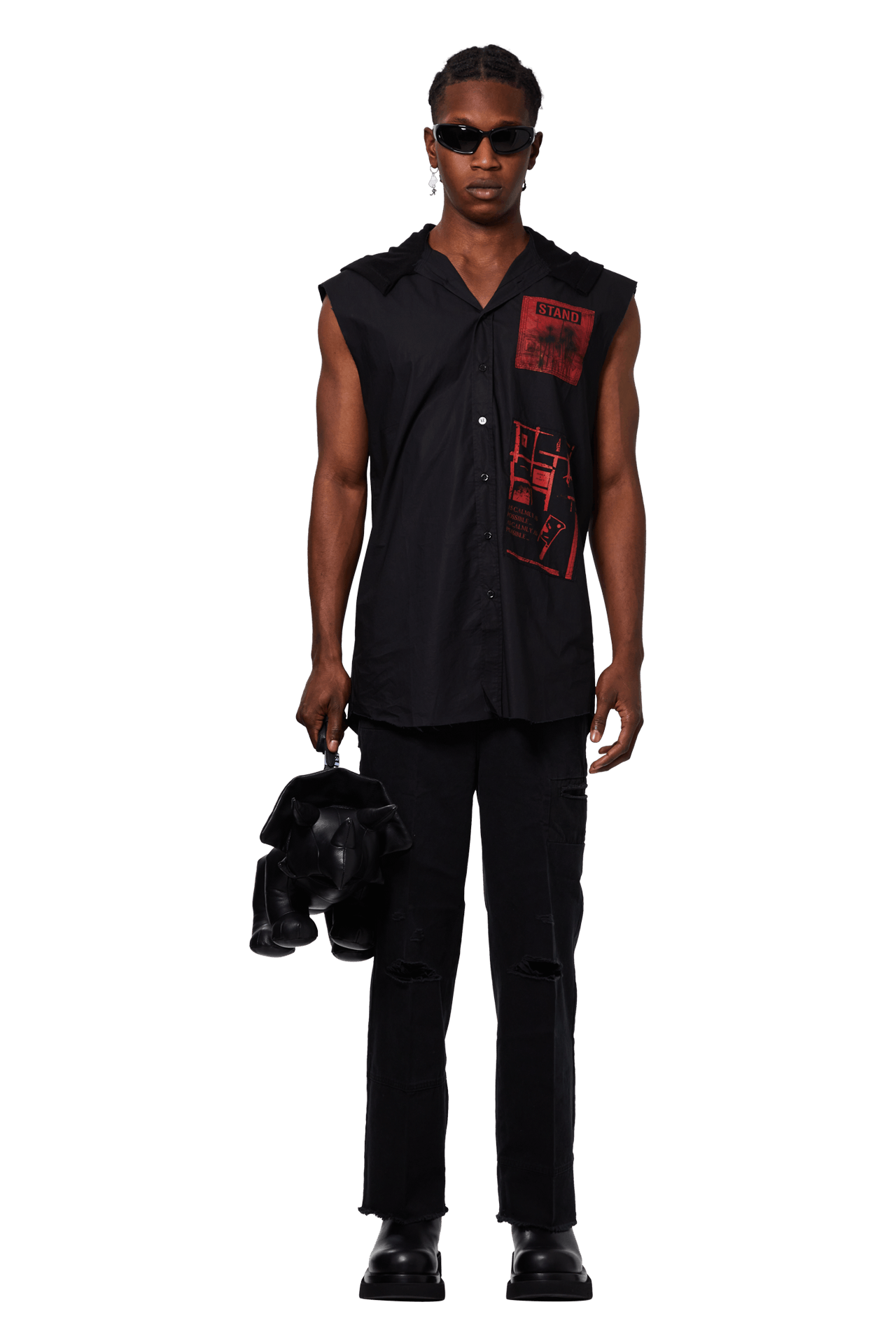 Buy Undercover Patchwork Work Pants 'Black' - UC1C4511 BLAC | GOAT
