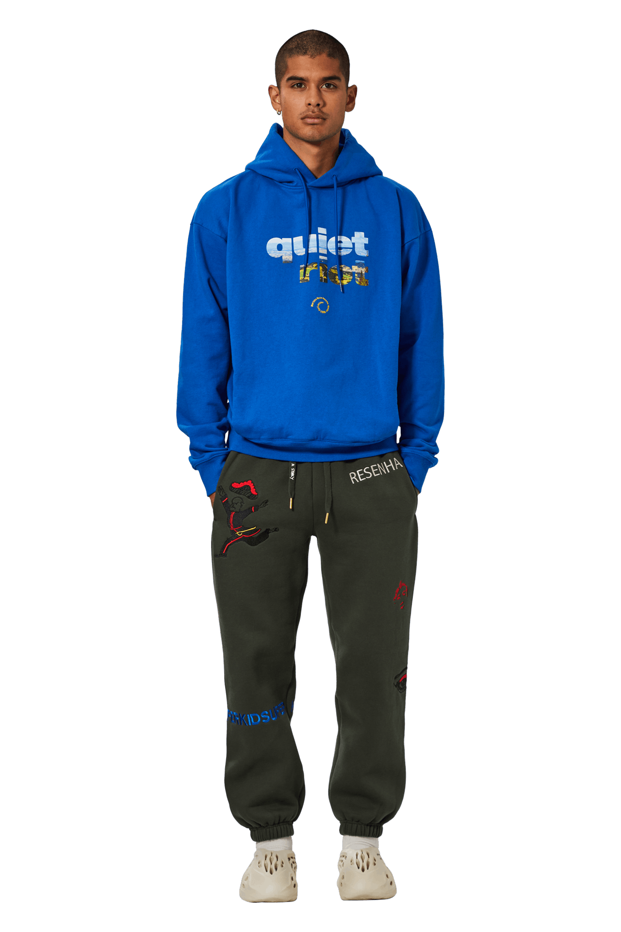 Buy Martine Rose Quiet Riot Hoodie 'Blue' - M602FQ BLUE | GOAT