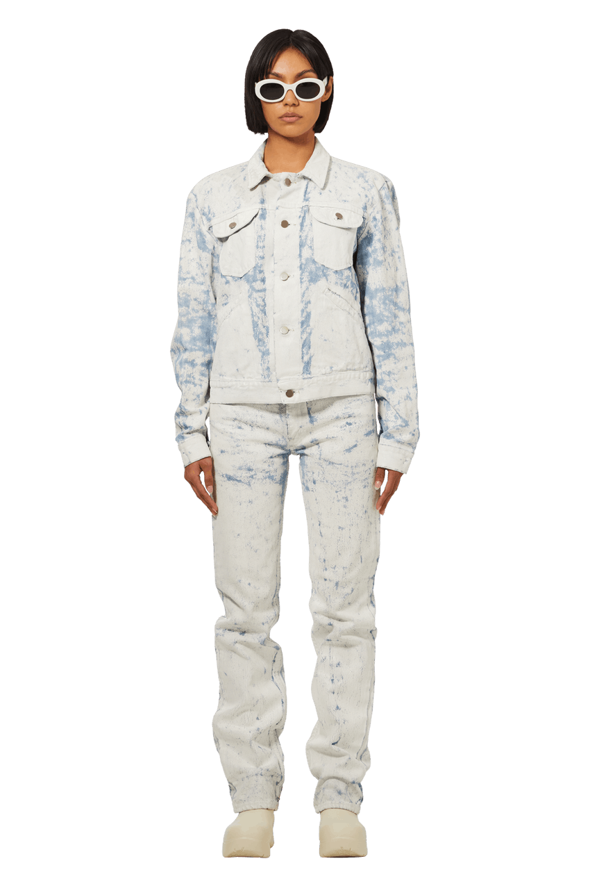 Vintage Maison Margiela Artisinal Painted Jacket 'White/Blue' | GOAT