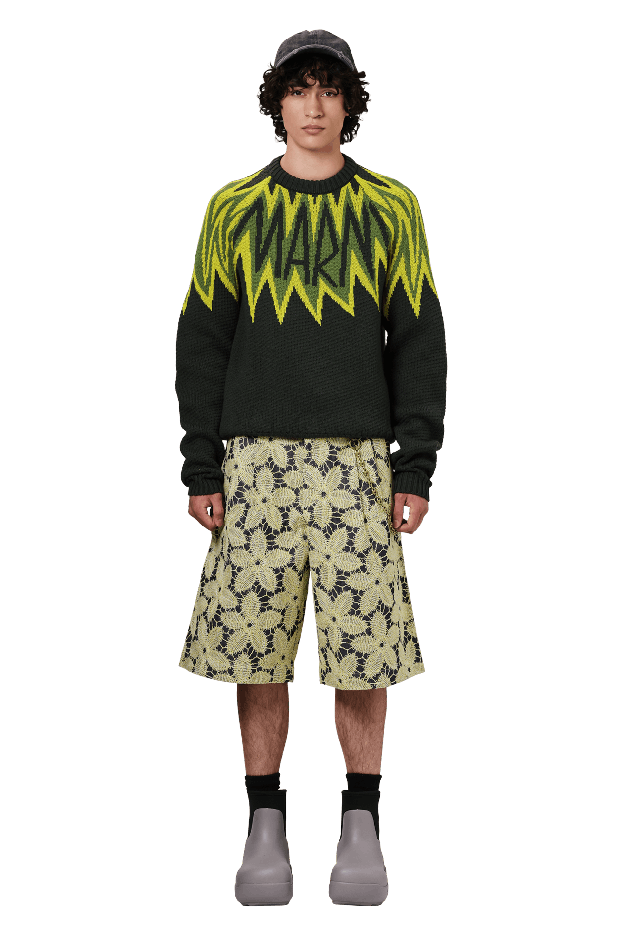 Buy Marni Fire Island Logo Roundneck Sweater 'Leaf Green' - GCMG0363Q0 ...